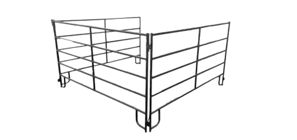 Light Duty - Flat Iron Corral Panel with Gate - 6-Rail - ProLink Supply