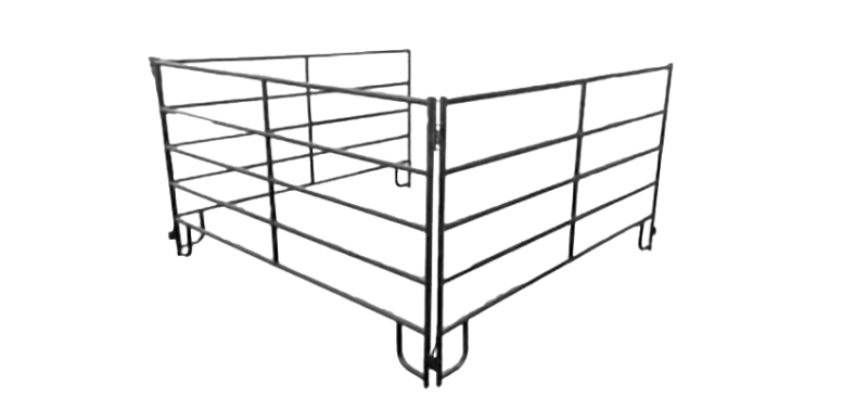 Light Duty - Flat Iron Corral Panel with Gate - 6-Rail - ProLink Supply